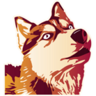 Stylized Husky Portrait Sticker