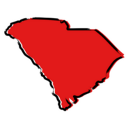 Stylized Red Sketch Map Of South Carolina Sticker