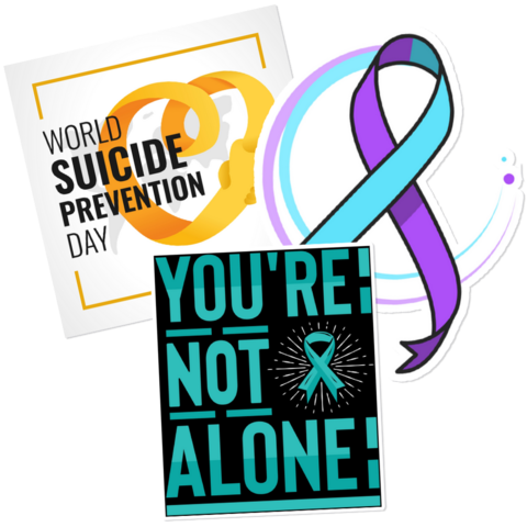 Our Suicide Prevention Awareness Stickers are powerful symbols of comp