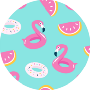 Summer Pool Floaties With Flamingos Sticker