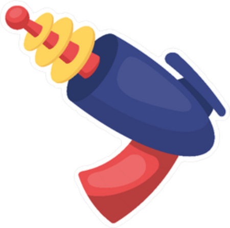Superhero Blaster Gun Sticker