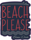 Surf And Surfing Beach Please Sticker