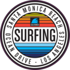 Surfing California Circle Sticker