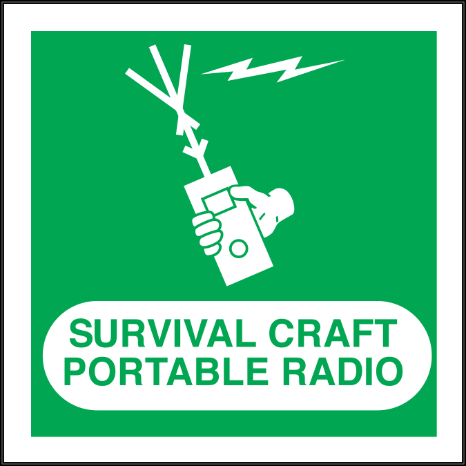 Survival Craft Portable Radio Sign Sticker