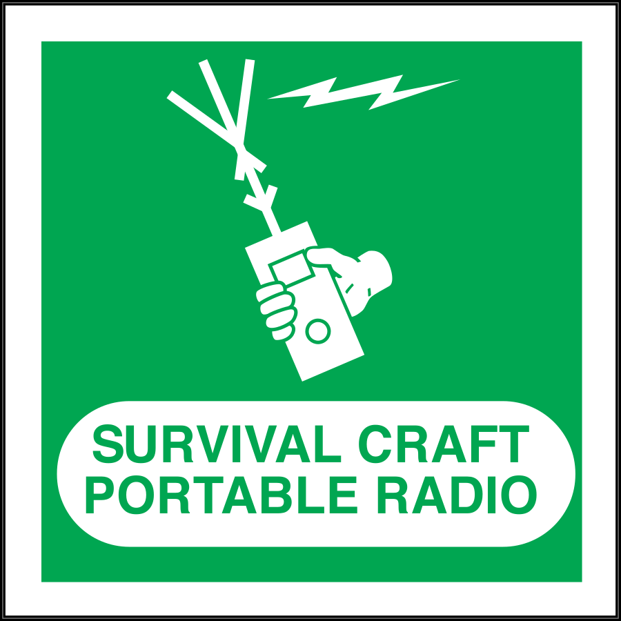 Survival Craft Portable Radio Sign Sticker