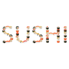 Sushi Rolls Lettering Sticker