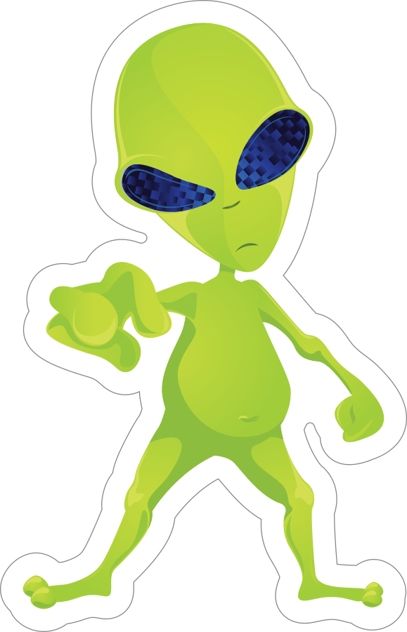 Suspicious Green Alien Sticker