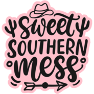 Sweet Southern Mess Cowboy Lettering Sticker