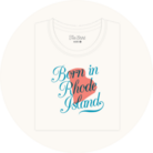 T-shirt With Logo "Born In Rhode Island" State Map Sticker