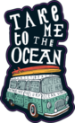 Take Me To The Ocean Vintage Van Sticker