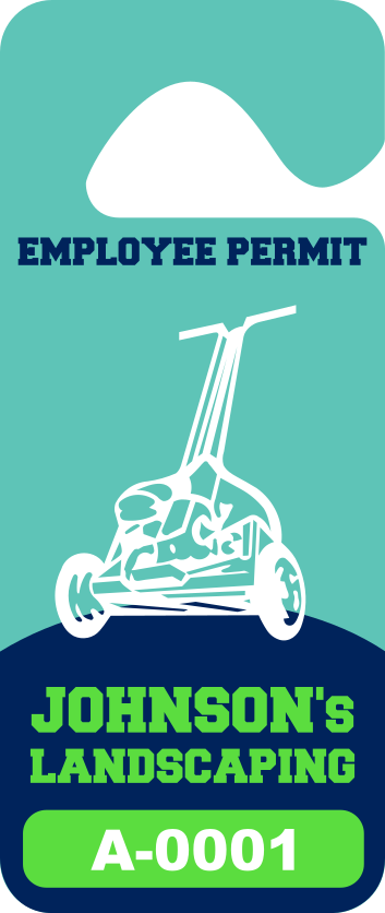 Tall Rectangle Employee Parking Permit Hang Tags