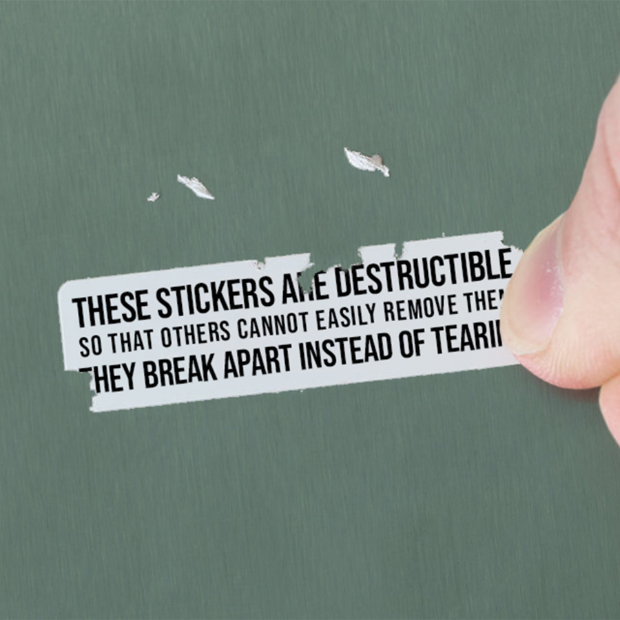 Destructible Tamper Proof Stickers | No Minimums