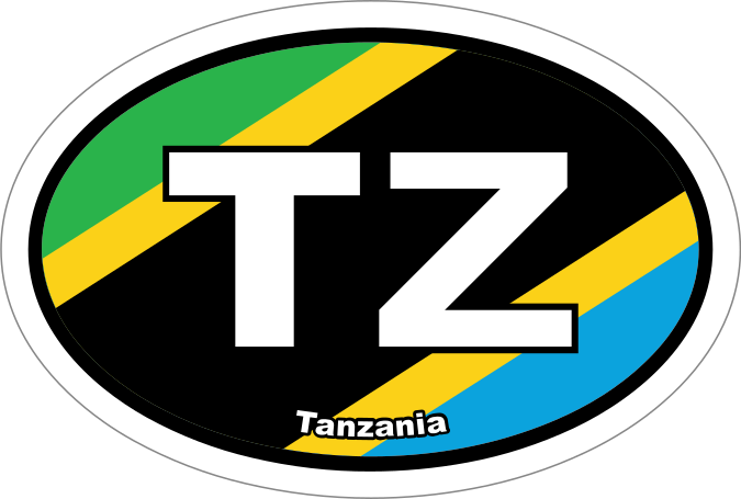 Tanzania Tz Flag Oval Sticker