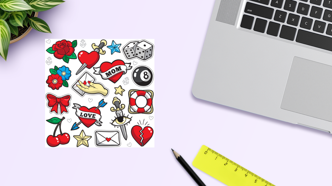 Tattoo Art Sticker Sheet