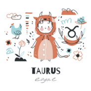 Taurus Zodiac Sign Childrens Illustration Sticker