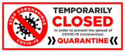 Temporarily Closed Sticker