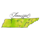 Tennessee Map Decorative Lettering Illustration Sticker