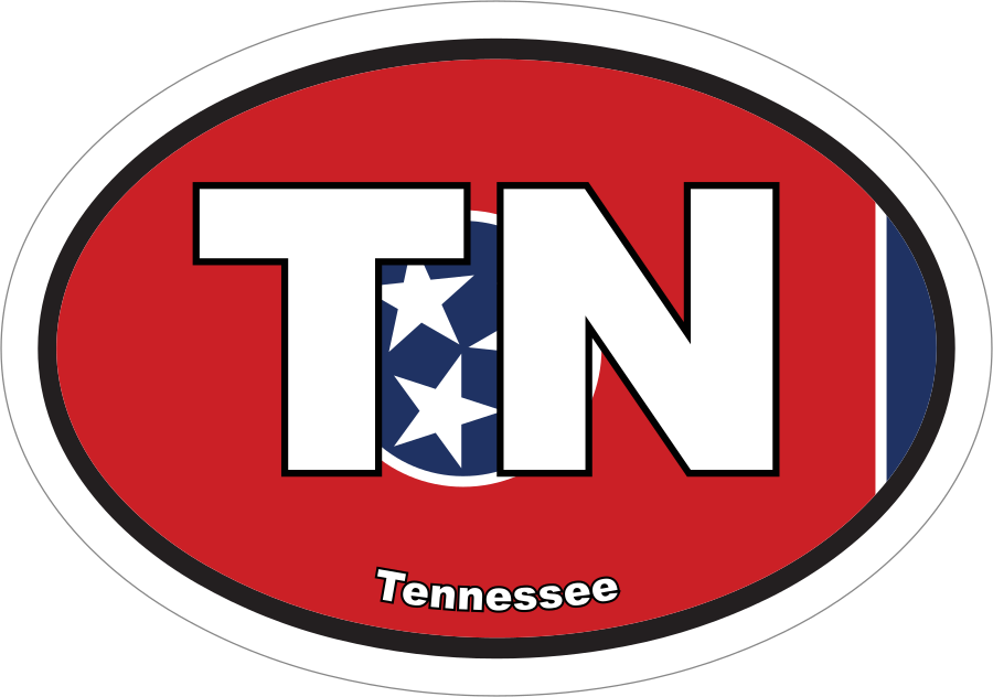 Tennessee Tn State Flag Oval Sticker