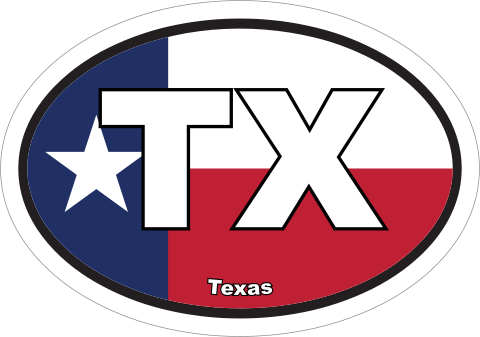 Texas Tx State Flag Oval Sticker Shipped Fast & Free!