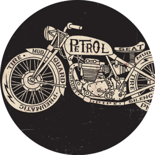 Text Filled Vintage Motorcycle Sticker