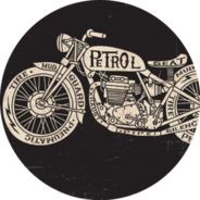 Text Filled Vintage Motorcycle Sticker