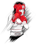 Thai Boxing, Woman Fighting Sticker