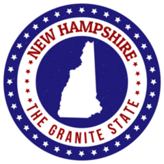 The Granite State Written Inside A Map Of New Hampshire Sticker
