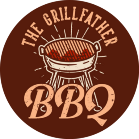 The Grillfather Bbq With Grill Vintage Lettering Sticker