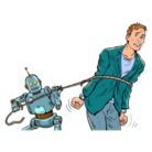 The Robot Lassoed People Sticker