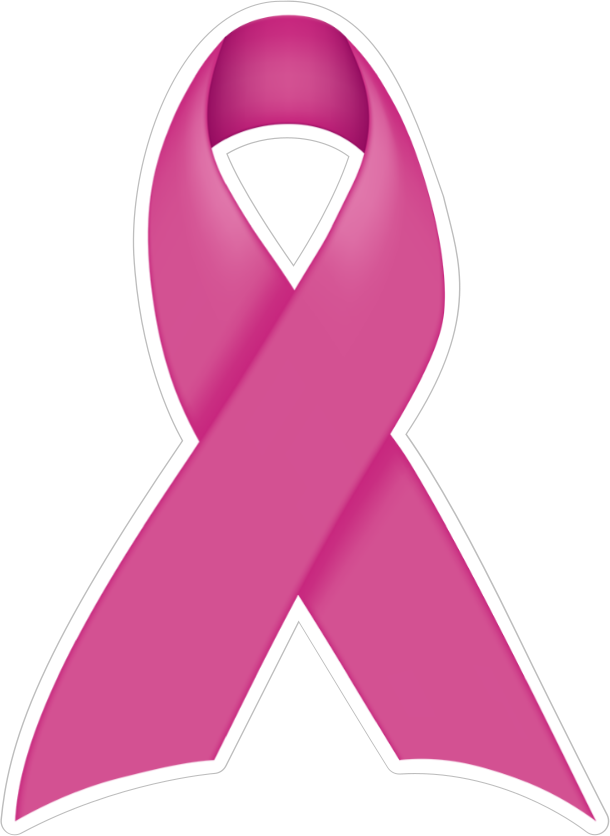 Thick Pink Ribbon Die-Cut Sticker Shipped Fast & Free!