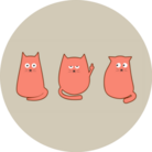 Three Funny Cats Middle Finger Sticker