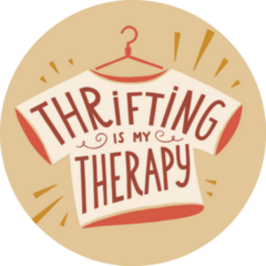 Thrifting Is My Therapy Cute Lettering Sticker