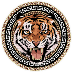 Tiger Head Chain Sticker