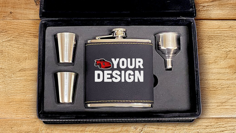 Personalized Flask and Shot Glass Set | CarStickers