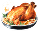 Traditional Thanksgiving Roasted Turkey Watercolor Sticker