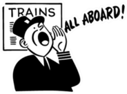Train Conductor - Retro Illustration All Aboard Sticker