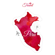 Travel Around The World Peru Watercolor Sticker