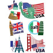 Travel Icon Sticker Sheet