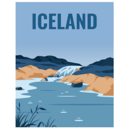 Travel Poster Iceland Sticker