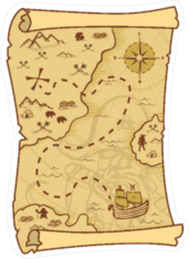 Treasure Map Pirate Sticker