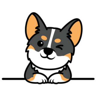 Tricolor Corgi Icon Sticker