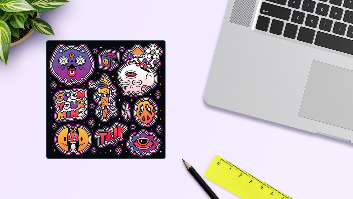 Trippy Art Sticker Sheet
