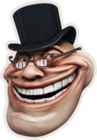 Trollface Meme In Top Hat Sticker