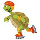 Turtle Rollerblading Sticker