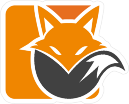 Two Color Fox Logo Design Sticker