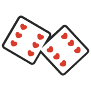 Two Heart Dice Sticker