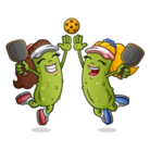 Two Pickle Girl Jumping Pickleball sticker