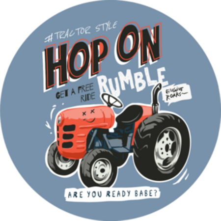 Typography Slogan With Cartoon Tractor Illustration Sticker