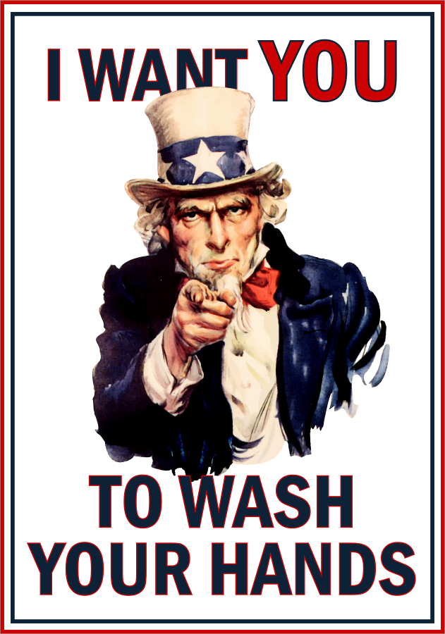 Vibrant, High-Quality Uncle Sam Wash Your Hands Stickers