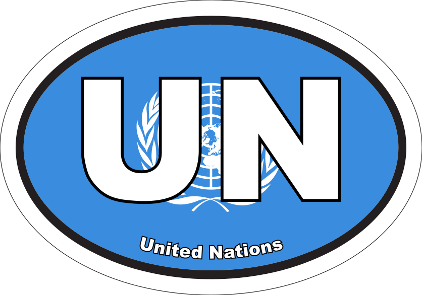 United Nations UN Flag Oval Sticker Shipped Fast & Free!